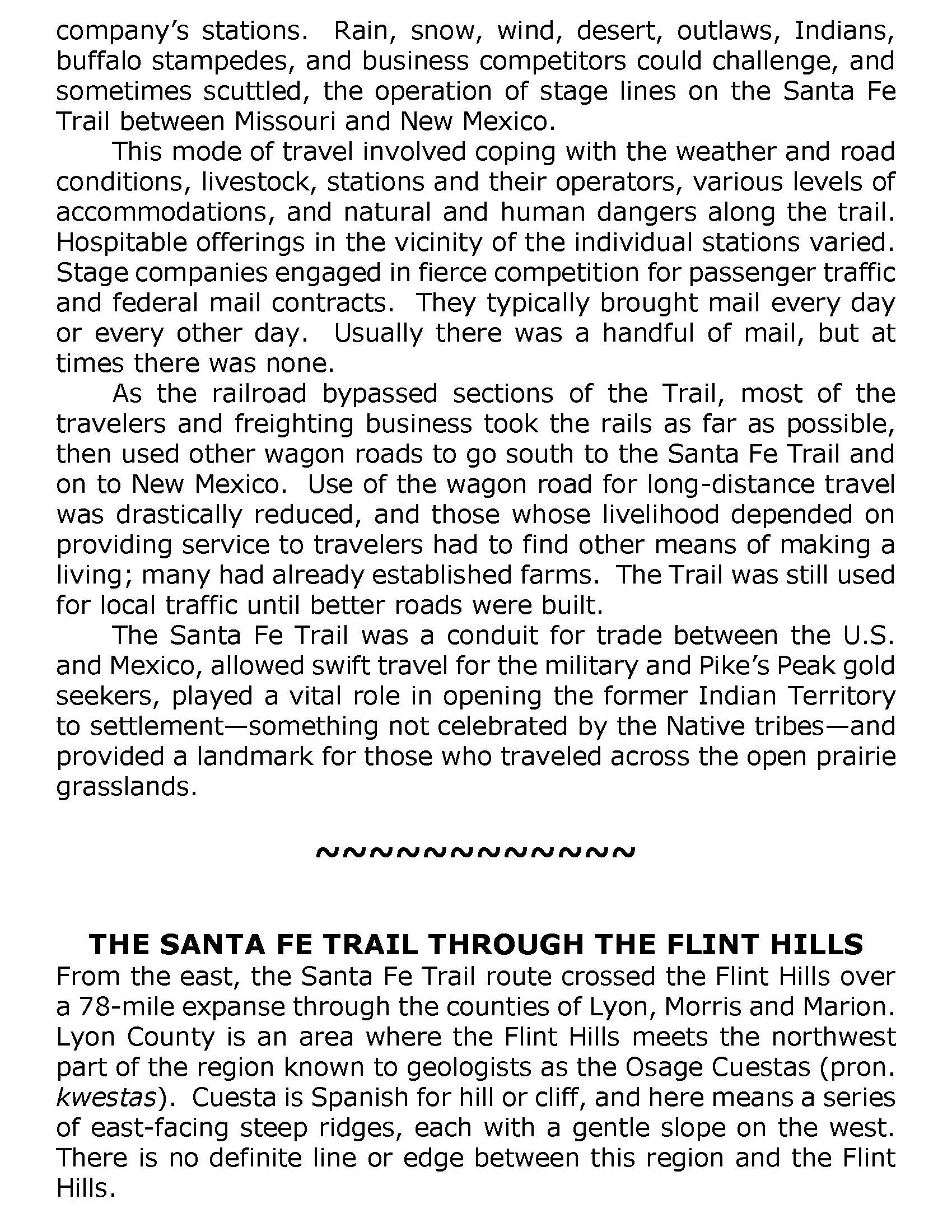 Santa Fe Trail | The North Lyon County Museum