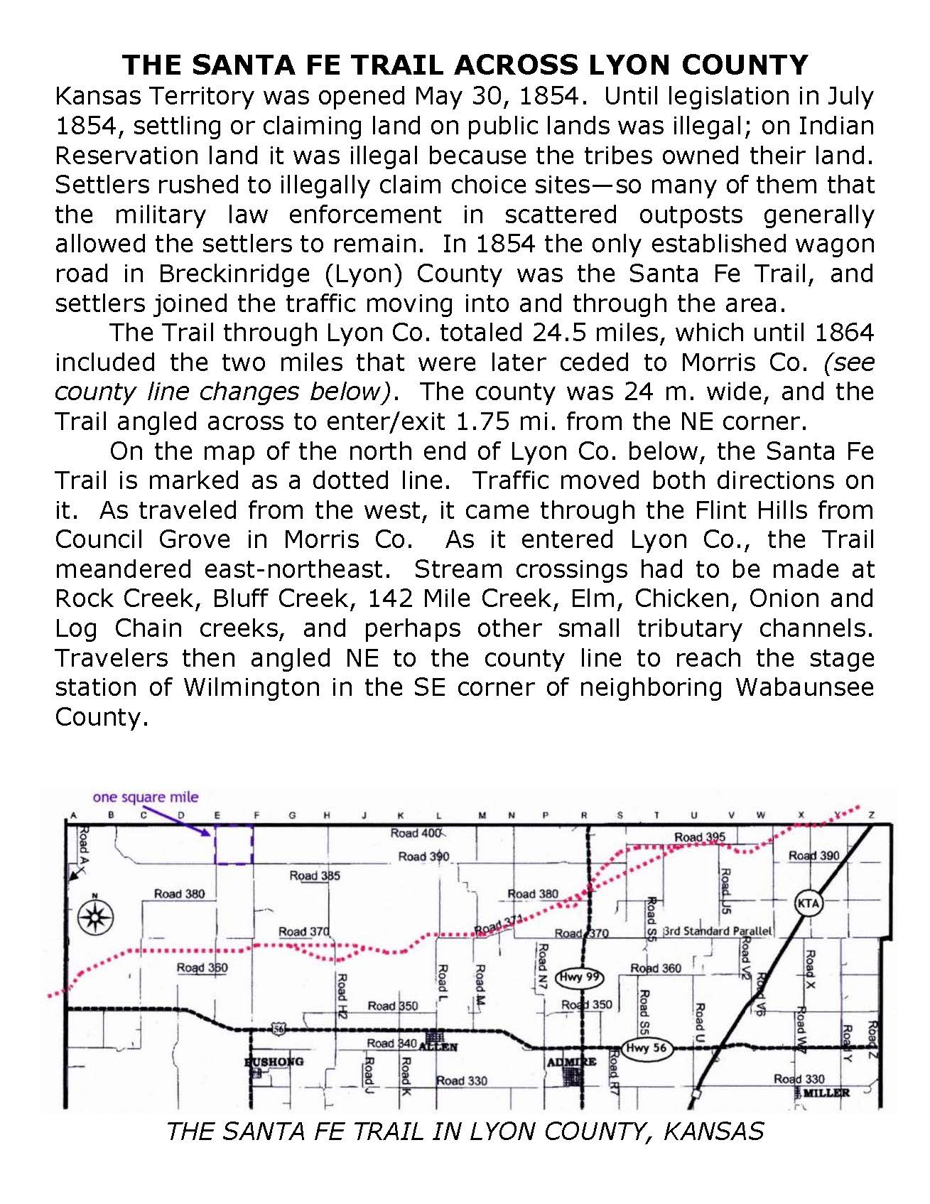 Santa Fe Trail | The North Lyon County Museum