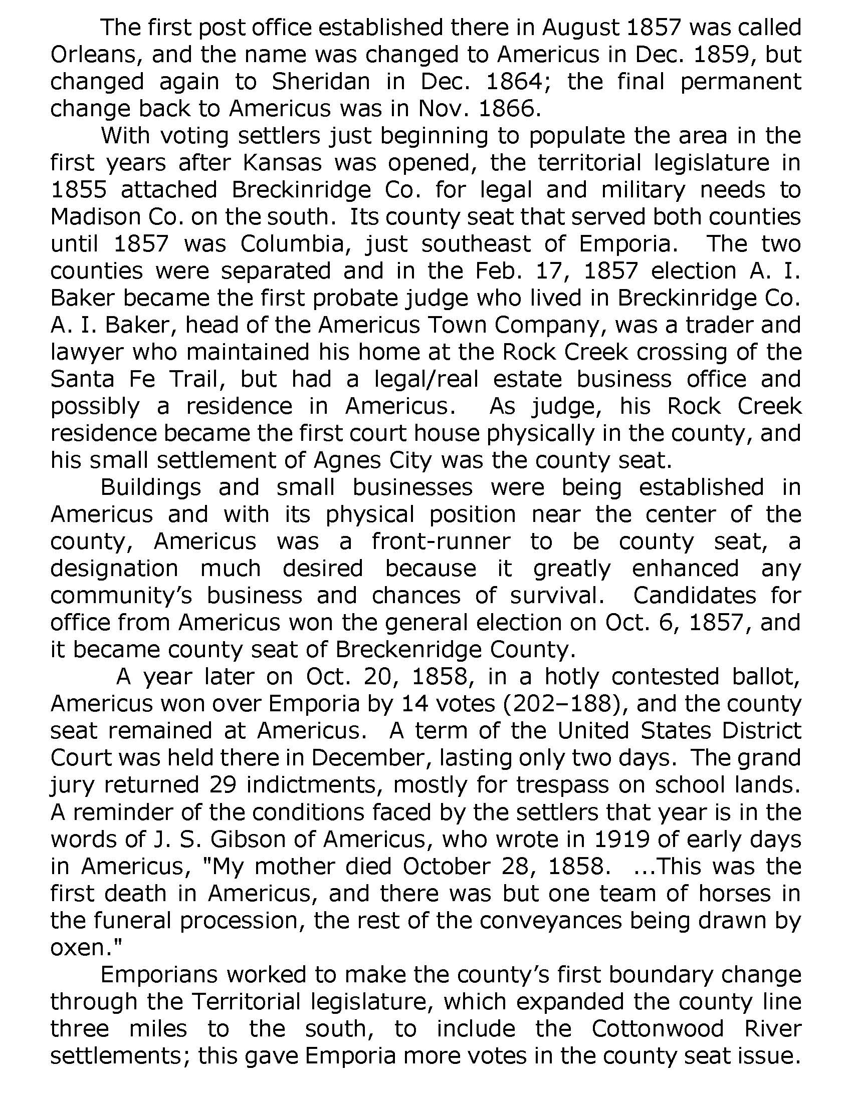 Americus | The North Lyon County Museum